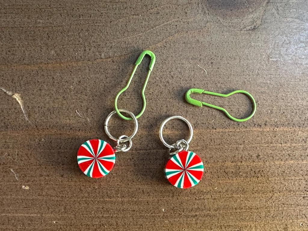 Peppermint stitch marker set - 2 piece – Hartford Yarn Works