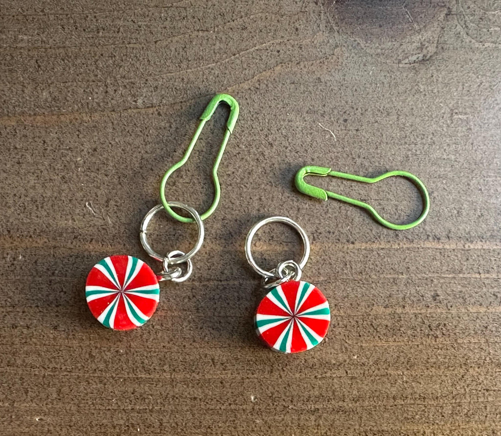 Peppermint stitch marker set - 2 piece – Hartford Yarn Works
